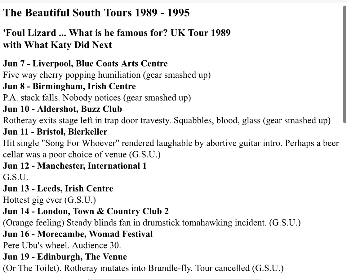 The Buzz Club: The Beautiful South 10th June 1989 – Indie Through The ...
