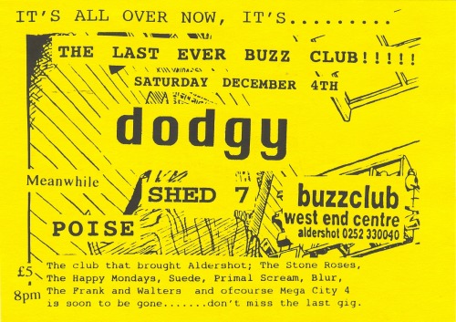 The Last Ever Buzz Club! Dodgy / Shed 7 December 1993 – Indie Through ...